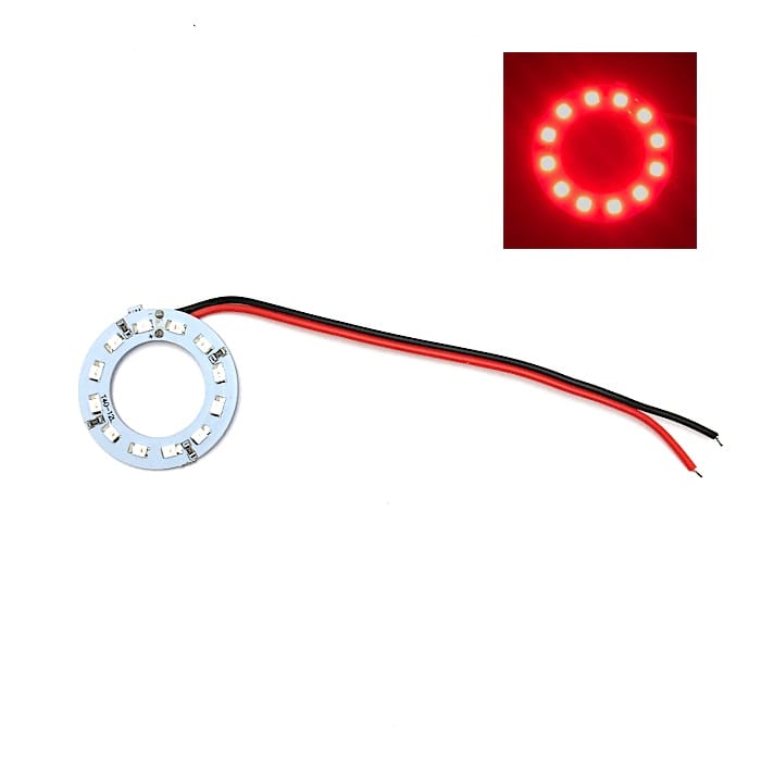 Angel eyes LED rood rond 4cm auto 12V - Techproducts